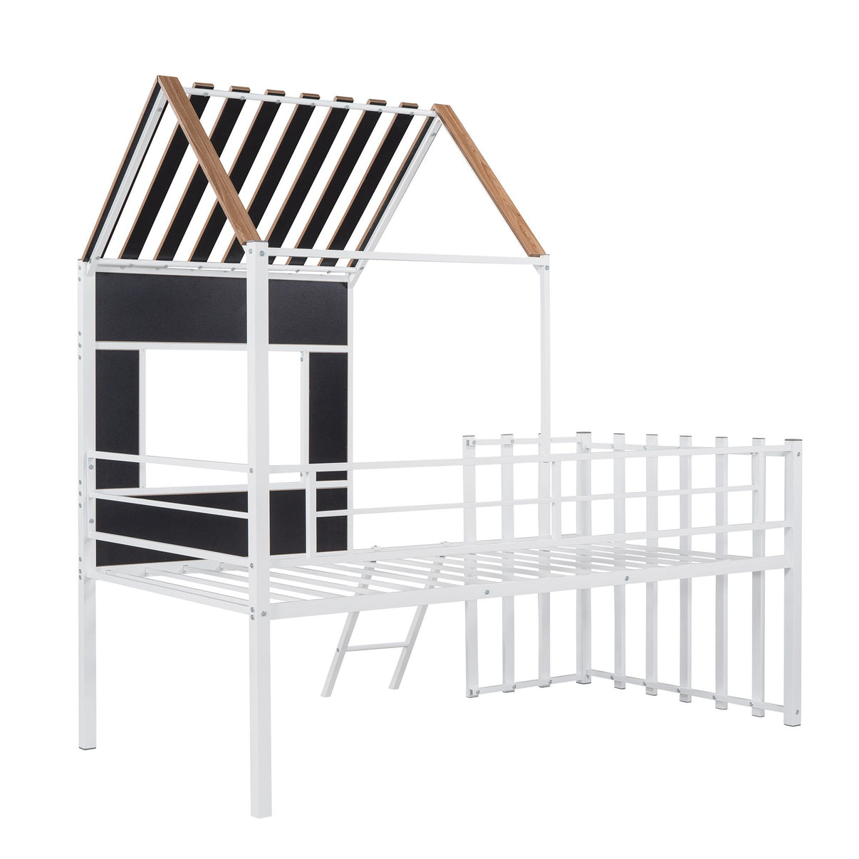 PlayHouse Loft™ Twin Size Bed – Roof & Window Design with Safety ...